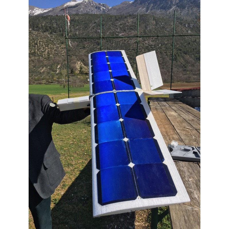 RC Solar DR1 1300mm Solar Plane - Flight without batteries